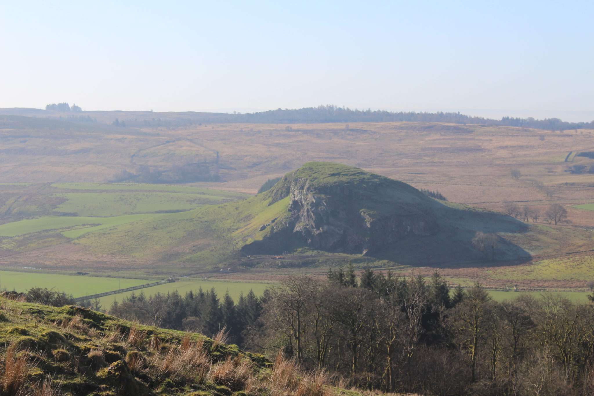 Dunglass from the Campsies – the Walkway is the straight line in front ...