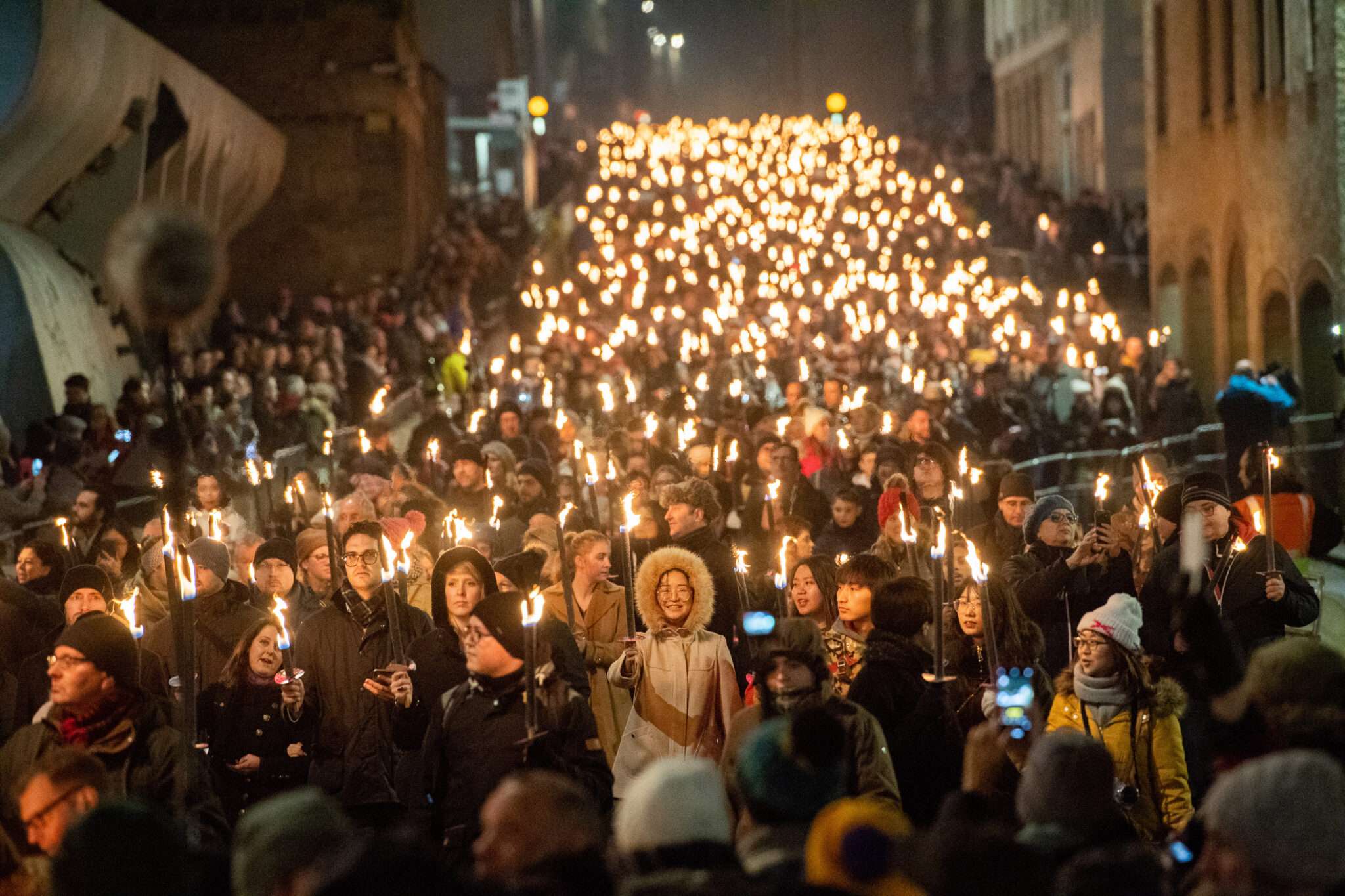 Edinburgh Hogmanay Torchlight Procession, Scotland, UK – 30th December ...